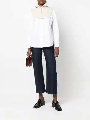 BARRIE Cashmere Zip-up Collar - Neutrals
