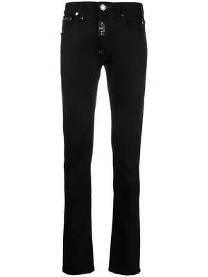 Philipp Plein Hexagon Low-rise Slim-cut Jeans - Black