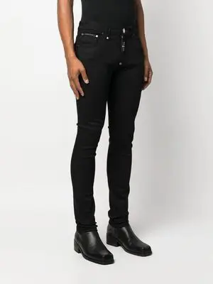 Philipp Plein Hexagon Low-rise Slim-cut Jeans - Black