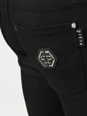 Philipp Plein Hexagon Low-rise Slim-cut Jeans - Black