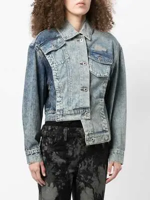 FENG CHEN WANG Deconstructed Patchwork Denim Jacket