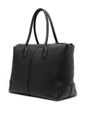 TOD'S Zipped Shopper Tote - Black