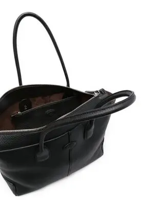 TOD'S Zipped Shopper Tote - Black
