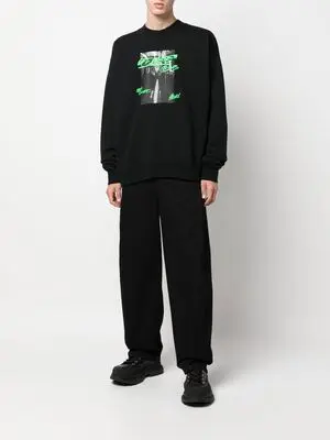 Off-White Graphic-print Cotton Sweatshirt