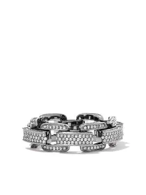 Shay 18k Gold Diamond Chain-link Ring - Black