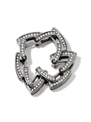 Shay 18k Gold Diamond Chain-link Ring - Black