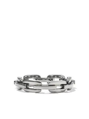 Shay 18k Gold Mini Deco Chain-link Ring - Black