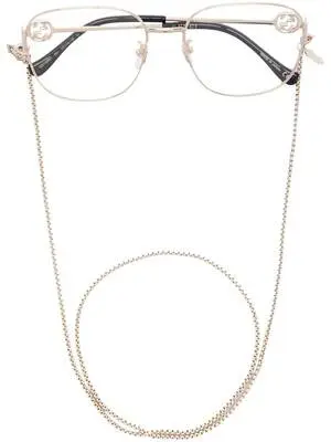 Gucci Logo-plaque Square-frame Glasses