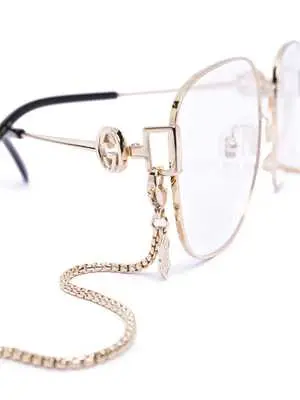Gucci Logo-plaque Square-frame Glasses