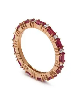 SUZANNE KALAN 18kt Rose Gold Ruby Eternity Ring