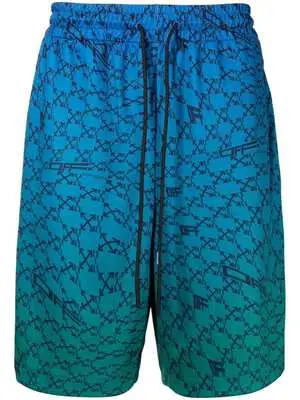 Off-White Logo-print Drawstring Shorts - Blue