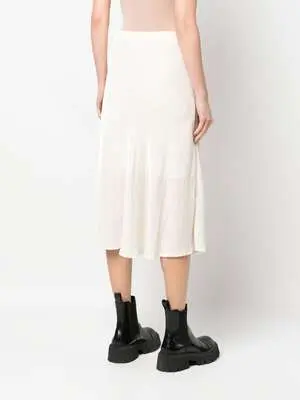 Gold Hawk High-waisted Silk-blend Skirt - Neutrals
