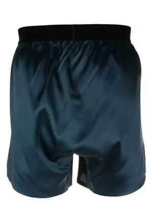 TOM FORD Logo-waist Satin Boxers - Blue