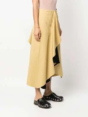 Colville Asymmetric Draped Ruffle Midi-skirt