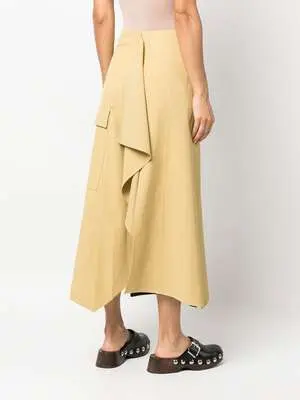 Colville Asymmetric Draped Ruffle Midi-skirt