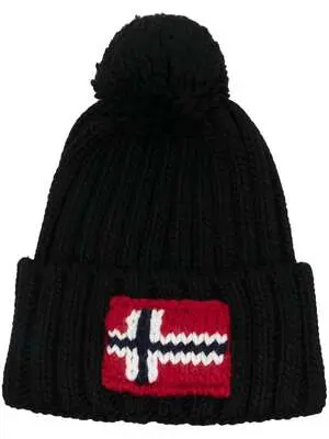 NAPAPIJRI Logo-patch Pom-pom Hat - Black
