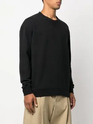 TEN C Crewneck Sweatshirt With Logo Patch - Black