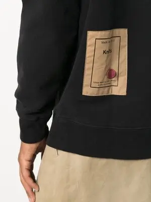 TEN C Crewneck Sweatshirt With Logo Patch - Black