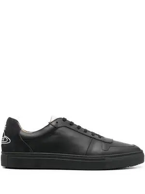 VIVIENNE WESTWOOD Logo-print Calf Leather Sneakers - Black