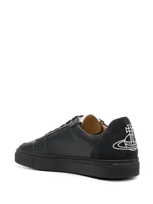 VIVIENNE WESTWOOD Logo-print Calf Leather Sneakers - Black