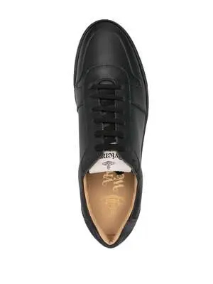 VIVIENNE WESTWOOD Logo-print Calf Leather Sneakers - Black