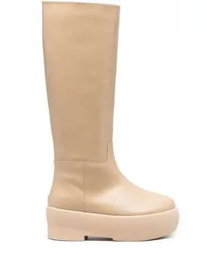 GIABORGHINI Gia Flatform Boots - Neutrals