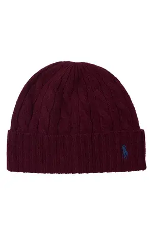 Polo Ralph Lauren Classic Cable Beanie Harvard Wine
