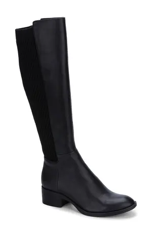 KENNETH COLE Levon Knee High Boots Black Leather