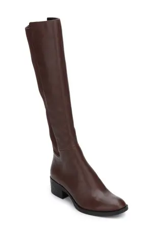 KENNETH COLE Levon Knee High Boots Chocolate Leather
