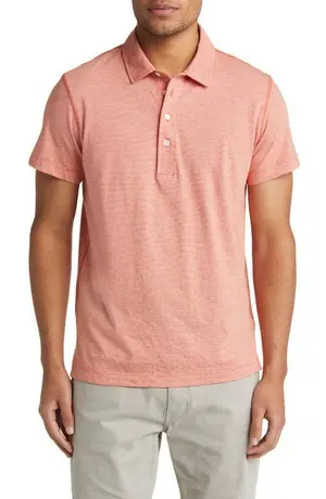 Billy Reid Pensacola Organic Cotton Polo Burnt Red