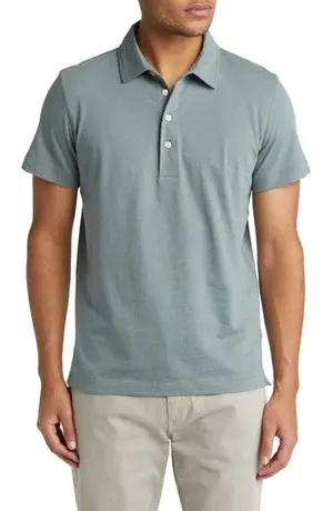 Billy Reid Pensacola Organic Cotton Polo Slate Green