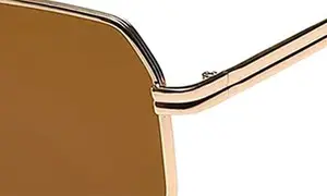 FIFTH & NINTH Goldie 60mm Polarized Aviator Sunglasses - Gold/ Brown