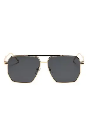 FIFTH & NINTH Goldie 60mm Polarized Aviator Sunglasses - Gold/black