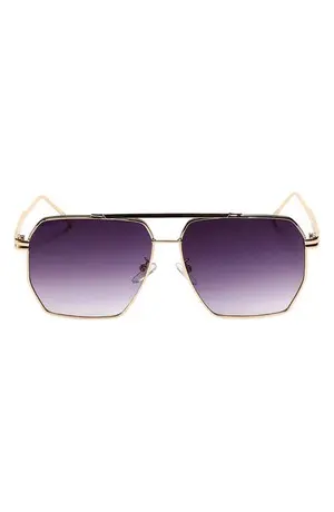 FIFTH & NINTH Goldie 60mm Polarized Aviator Sunglasses - Gold/purple