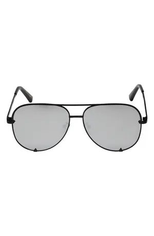FIFTH & NINTH Polarized Aviator Sunglasses - Black/silver