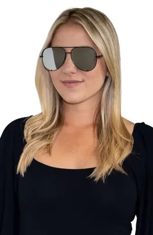 FIFTH & NINTH Polarized Aviator Sunglasses - Black/silver