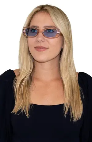 FIFTH & NINTH Maxi 56mm Polarized Oval Sunglasses - Blush/sky