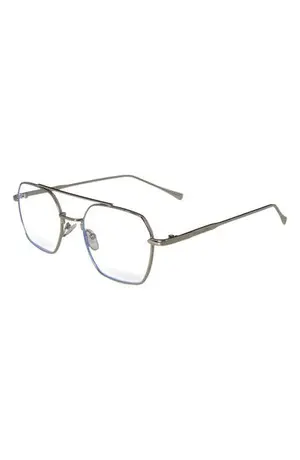 FIFTH & NINTH Loki Geometric Blue Light Blocking Eyeglasses - Silver/clear