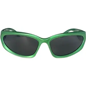 FIFTH & NINTH Racer Polarized Wraparound Sunglasses - Green/black