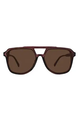 FIFTH & NINTH Lagos Polarized Aviator Sunglasses - Maroon/ Maroon