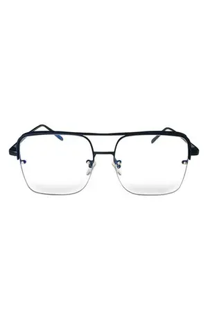 FIFTH & NINTH Fifth & Ninth Sunday Aviator Blue Light Blocking Glasses Black/clear