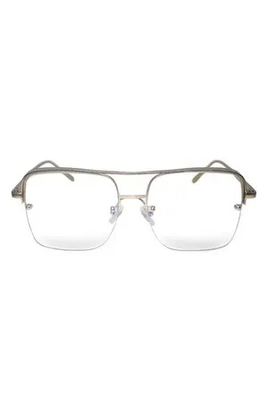 FIFTH & NINTH Fifth & Ninth Sunday Aviator Blue Light Blocking Glasses Silver/clear