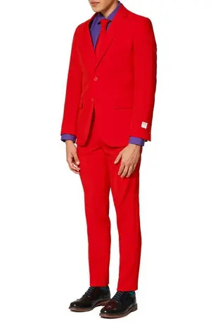 Opposuits Red Devil Slim Fit Two-piece Suit & Tie Set