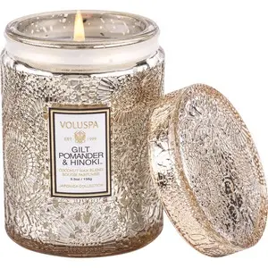 Voluspa Gilt Pomander & Hinoki Small Jar Candle - Gilt Pom/hinoki