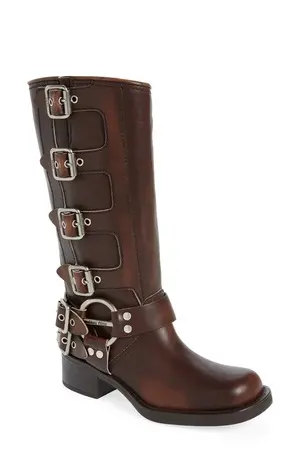 Miu Miu Moto Harness Boot Ebano