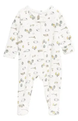 Nordstrom Nordstrom Print Zip Cotton Footie White Snow Park Friends