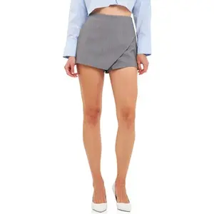 Endless Rose Faux Wrap Skort - Grey