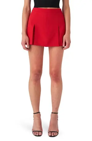 Endless Rose Endless Rose Box Pleat Mini Skort Red