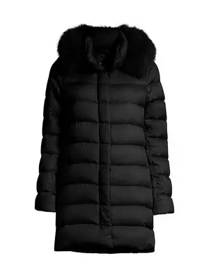 Herno Women's Hooded A-Line Puffer Coat - Black - Size 10 - Black  - Black