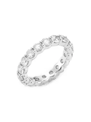 Saks Fifth Avenue Collection 14k White Gold & Round Natural Diamond Eternity Band/2.00-5.00 Tcw White Gold